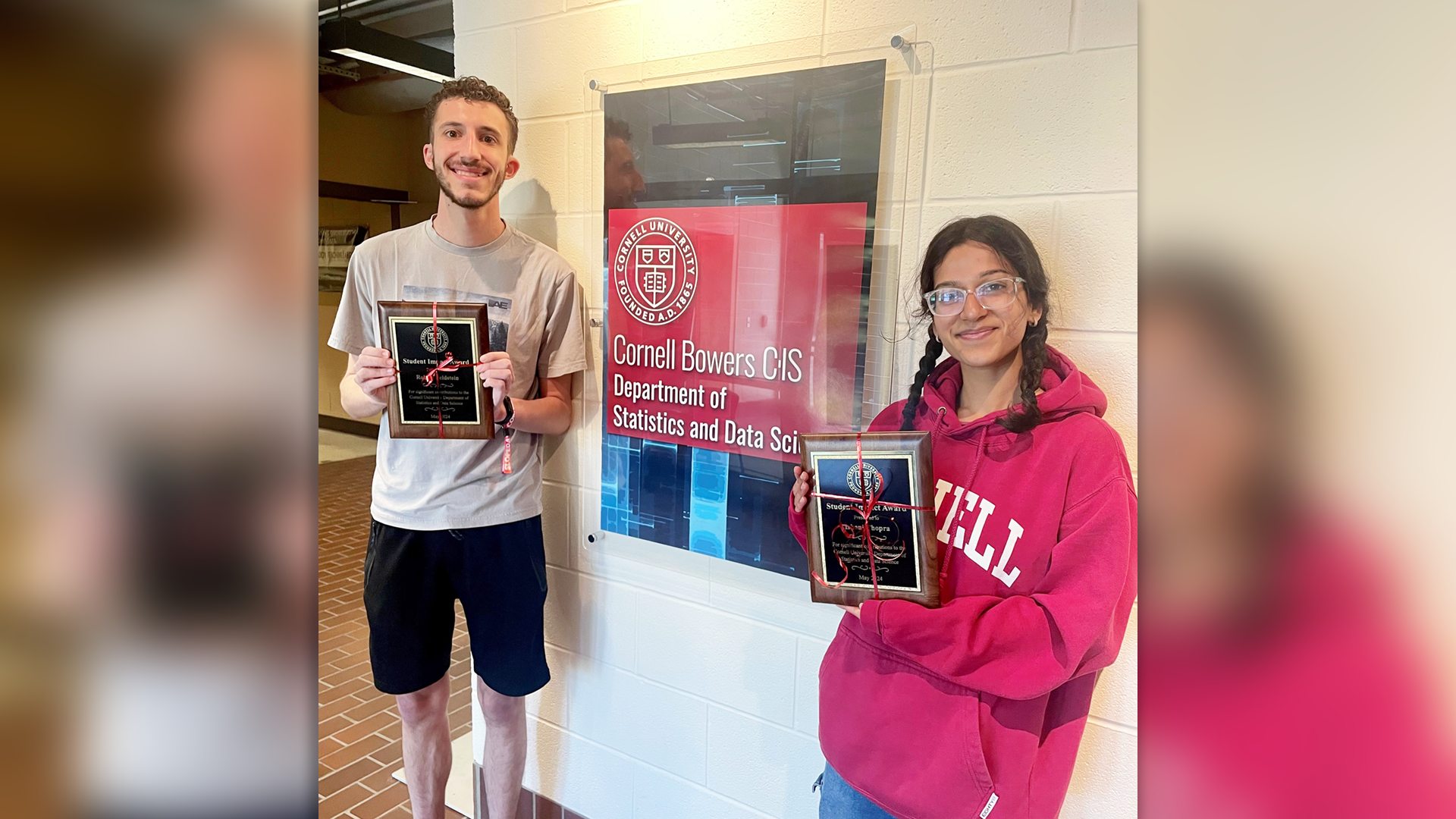 Chopra, Feldstein each receive SDS Student Impact Award | Cornell Bowers
